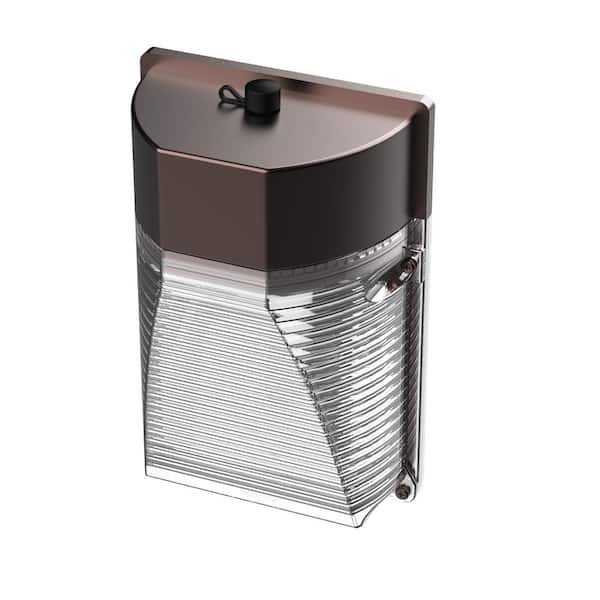 1500 Lumen Integrated LED Bronze Dusk to Dawn Mini Wall Pack Light, 40 ...